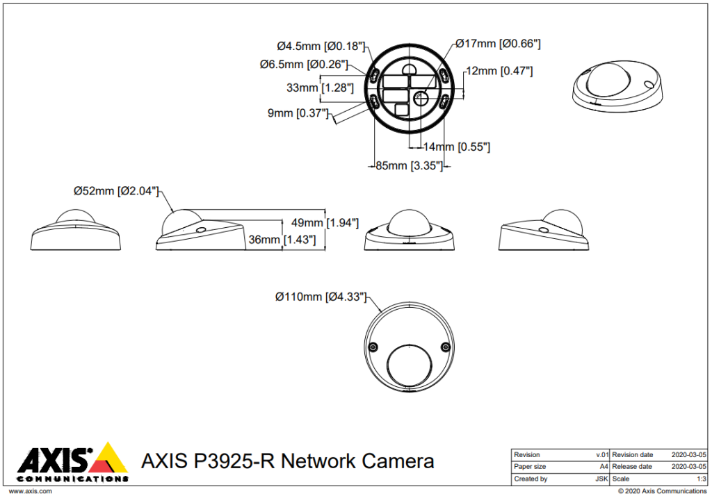 P3925-R ネットワークカメラ (AXIS) - システムケイカメラ